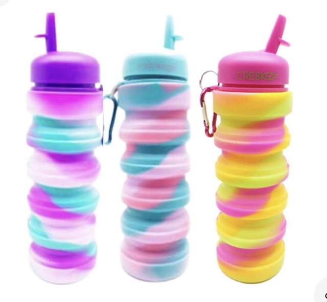 BOTELLA DE GOMA PLEGABLE CON LLAVERO VARIOS COLORES ++++ | Invierno ...